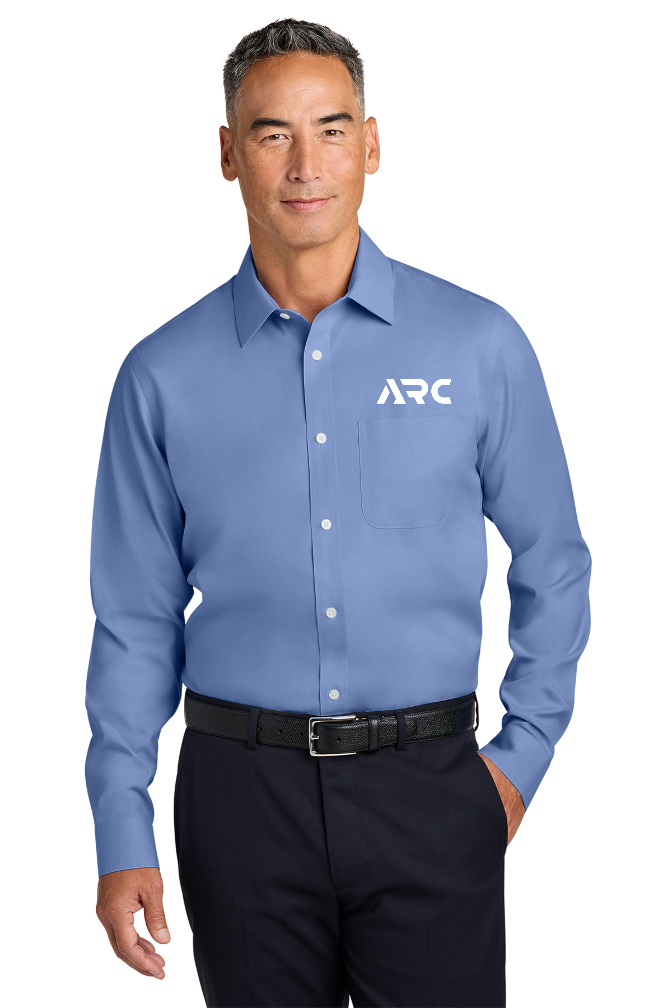 ARC - Brooks Brothers® Wrinkle-Free Stretch Pinpoint Spread Collar Shi ...
