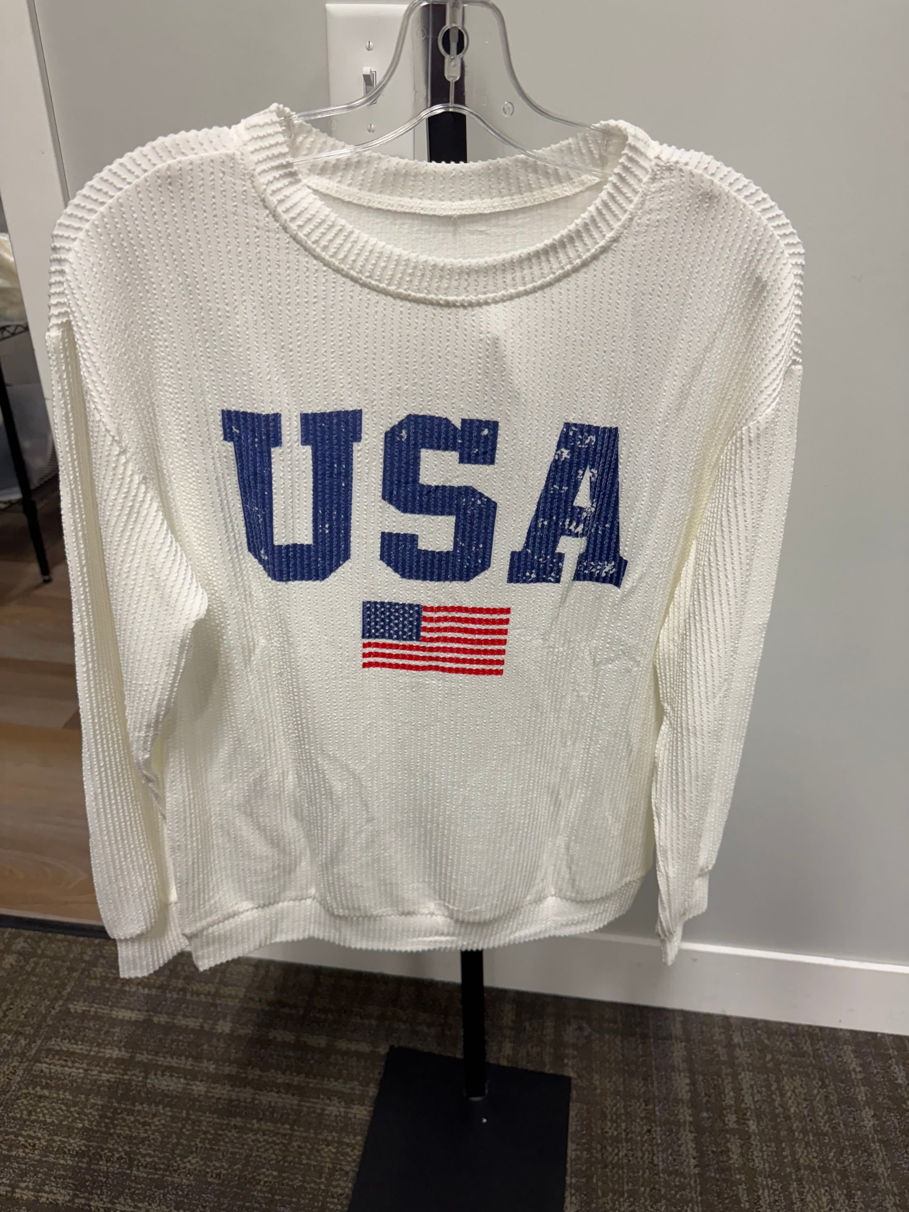Ribbed USA light weight sweater – C Squared Embroidery & Screenprinting